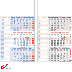 KALENDERS365 - 3-Maandkalender met fotoblok 2020